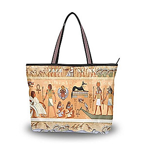 QMXO Egypt Egyptian Pharaohs Handbags and Purse for Women Tote Bag Large Capacity Top Handle Shopper Shoulder Bag
