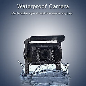 RV Backup Camera System, 7 inch 1080P HD Monitor Vehicle Backup Camera, Waterproof Rear View Camera with Night Vision 18 IR LED Reverse Truck Wired Back Up Camera for Cars/Trailer/Van/Jeep/SUV