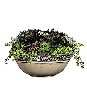Classic Home and Garden Corinthian Bowl 12" Planter, Cast Concrete