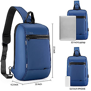 VGOAL Sling Backpack Men'S Chest Bag Shoulder Crossbody Sling Backpack for Men with USB Charging Port