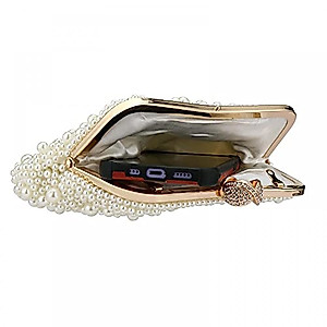 Women Pearl Clutch Purses Beaded Bag Evening Handbags for Wedding Party