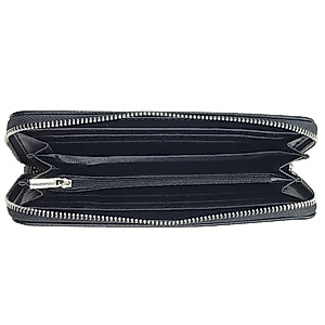 ZzFab Mirror Sparkle Wallet Matching Rhinestone Wallet for Bling Purse (Black)