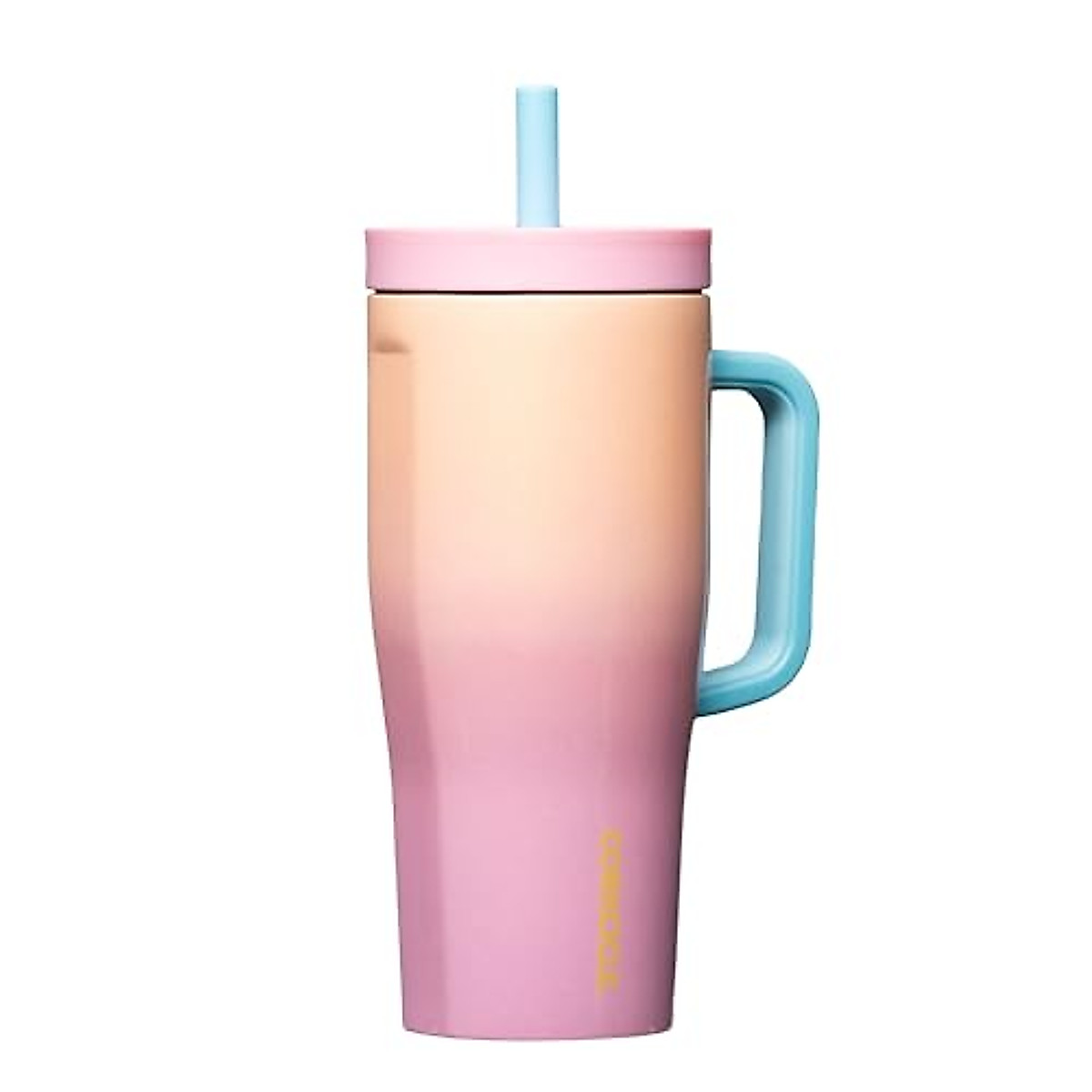 Corkcicle Cruiser Insulated Tumbler with Handle & Straw, Lover, 22 oz – 100% Leakproof Cupholder Friendly Water Bottle Keeps Drinks Cold 20hrs