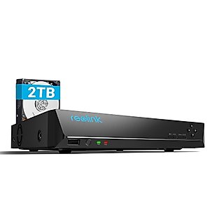 REOLINK 4K 8CH PoE Security Camera System, 6X RLC-811A Black IP Outdoor Cameras Bundle Reolink RLN8-410 8 Channel Network Video Recorder(2TB HDD), 5X Optical Zoom, Human/Vehicle Detection, Spotlights