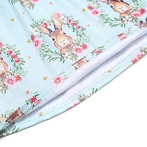 JONGOS Toddler Girl Easter Outfit Short Sleeve Bunny Dress Princess Party Dress Summer Clothes 3-4T