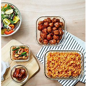 LOCK & LOCK Purely Better Glass Food Storage Container with Lid, 22 Ounce, Clear