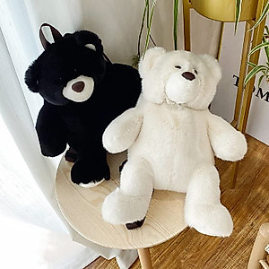 HIQUAY Cute Plush Backpack Fluffy Kawaii Bag for Girls Everyday Use (Black)