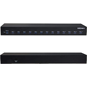 SEDNA 13 Port USB 3.1 Gen I Hub (5Gbps) - 19 Inch 1U Rack Mount