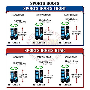 HILASON L M S Horse Hind Leg Ultimate Sports Boots Pair Orange Black with Rainbow | Horse Leg Boots | Splint Boots for Horses | Horse Jumping Boots| Professional Choice Horse Boots