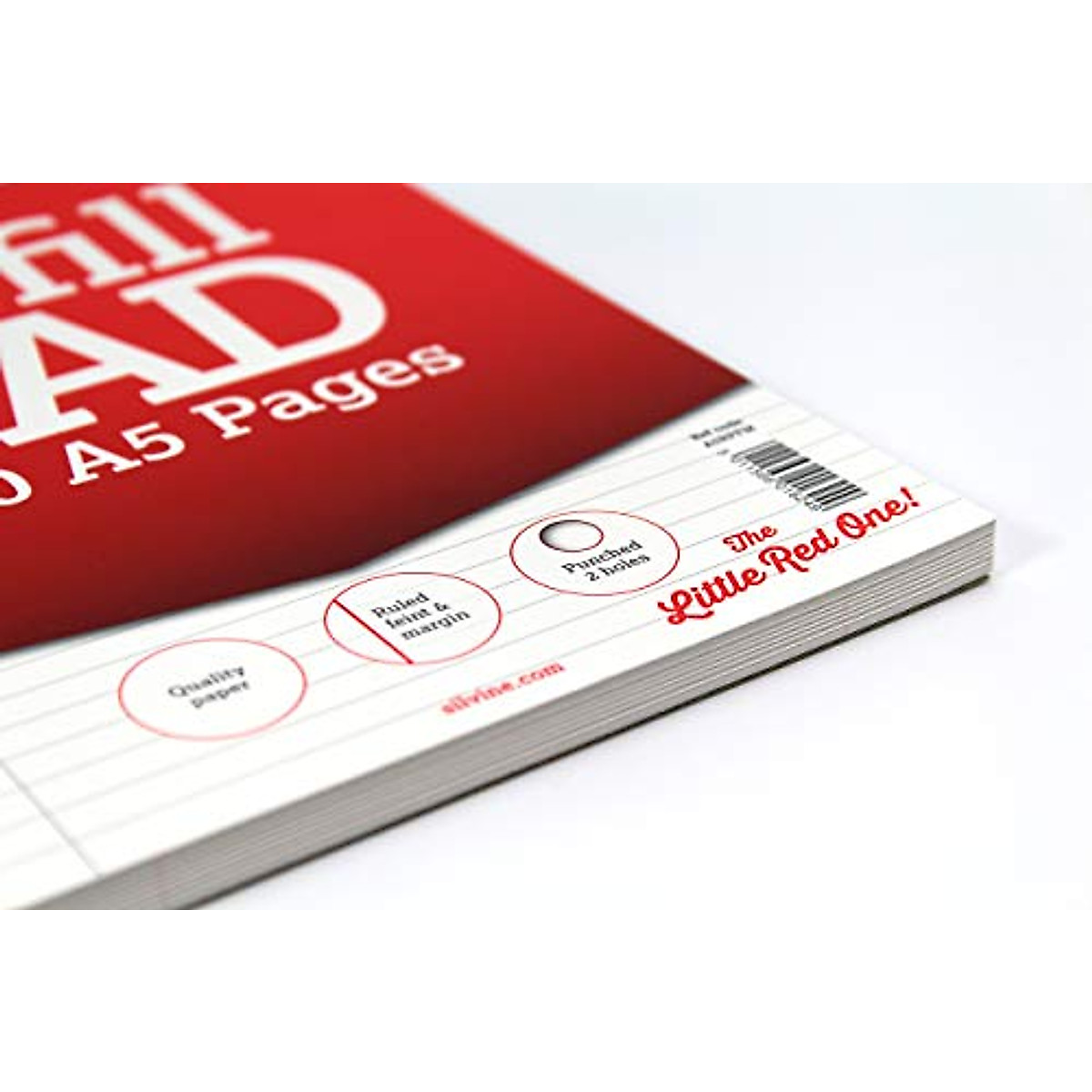 Silvine SV41642 A5 Refill Feint Pad,White(Pack of 6)