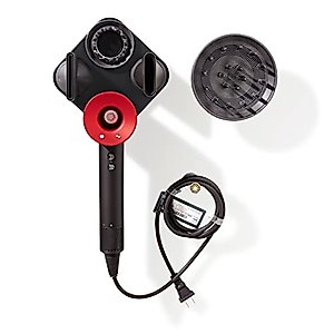 Wall Mount Holder for Dyson Hair Dryer,Magnetic Wall Bracket Frame for Dyson Supersonic Hair Blow Dryer,Accessories Organizer Storage Bracket Rack Fits Curler Diffuser,Nozzles and Power Cable(Black)