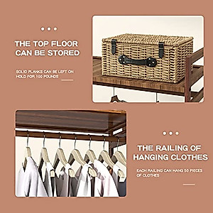 Nafenai Clothes Rack Double Rod,67 Inch Garment Rack,Clothing Racks for Hanging,Clothes Storage Shelves Heavy Duty Large Size,Clothing Rack Closet Wardrobe,220 Lb Load Capacity