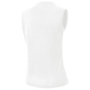 BGOWATU Women's Golf Polo Shirts Sleeveless Zip Up Collarless UPF 50+ Tennis T-Shirt Lightweight Quick Dry White L