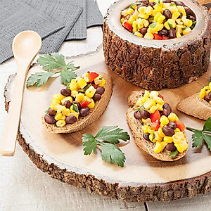 Restaurantware 9 Inch x 9 Inch Acacia Serving Board 1 Round Wood Platter With Bark - Varnished With Bark Edges Small Natural Acacia Rustic Chopping Board For Meats And Cheeses