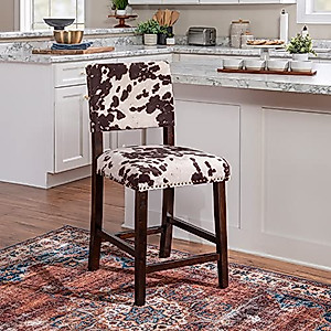 Linon Udder Madness Corey Counter Stool, 19"W x 22.25"D x 38.75"H, Manhattan Stain