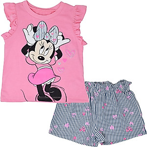 Disney Minnie Mouse Toddler Girls Tank Top and Shorts Pink/Blue 2T