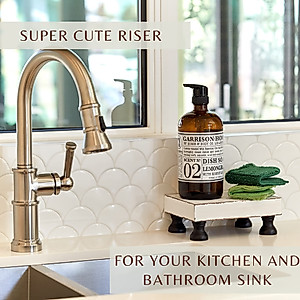 KIBAGA Decorative Wood Riser For Display - Beautiful Wooden Farmhouse Pedestal Stand Uniquely Displays Your Decorations - The Perfect Display Tray for Your Home and Kitchen Decor