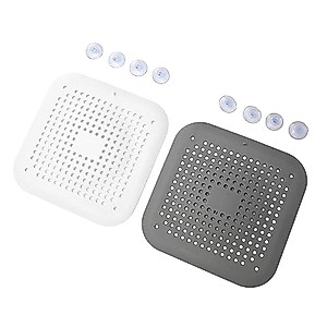 Bathtub Drain Cover,4 Sets Flat Silicone Sink Strainer with Suction Cups Prevents Clogging Flexible Shower Drain Cover for Kitchen Bathroom