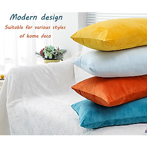 Mercijzyasang 4PCS Velvet Throw Pillow Covers 18x18 Decorative Solid Velvet Soft Square Pillow Cover Couch Pillow Case Pillowcase for Sofa Patio Cushions Living Room Bed Bedding, Orange mix4