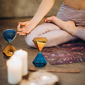 Hourglass Sand Timer Hour Glasses with Sand 30 Minutes & 15 Minute Hourglass Blue Timer Sand Clock Set of 2, Orange Hour Glasses Decorative Sand Watch for Yoga,Study Timer,Game,Desk,Office,Kitchen