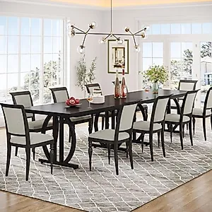 LITTLE TREE Modern Dining Table for 4-6 People, 63" Large Rectangular Kitchen Table with Geometric Legs, Unique Dinner Table Kitchen & Dining Room Furniture