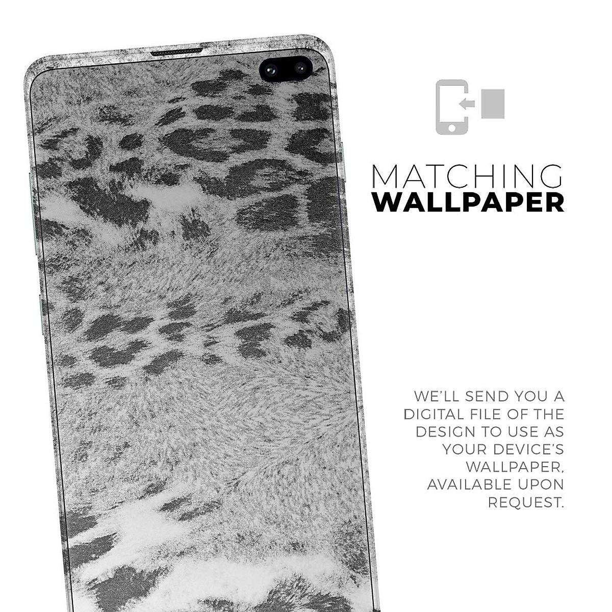 DesignSkinz White and Black Real Leopard Print Protective Vinyl Decal Wrap Skin Cover Compatible with The Samsung Galaxy S20 (Screen Trim & Back Glass Skin)