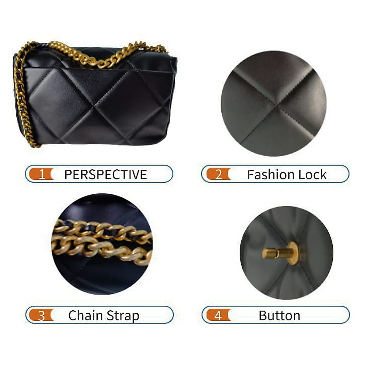 MIDUNU Crossbody Bags for Women Handbags Leather Shoulder Bag Ladies Purse Evening Wallets Luxury Quilted Satchels (White soft leather)