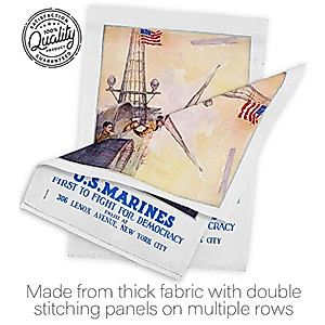 US Brotherhood First to Fight Garden Flag Set Wall Hanger Armed Forces Marine Corps USMC Semper Fi United State American Military Veteran Retire House Banner Small Yard Gift Double-Sided, Made in USA