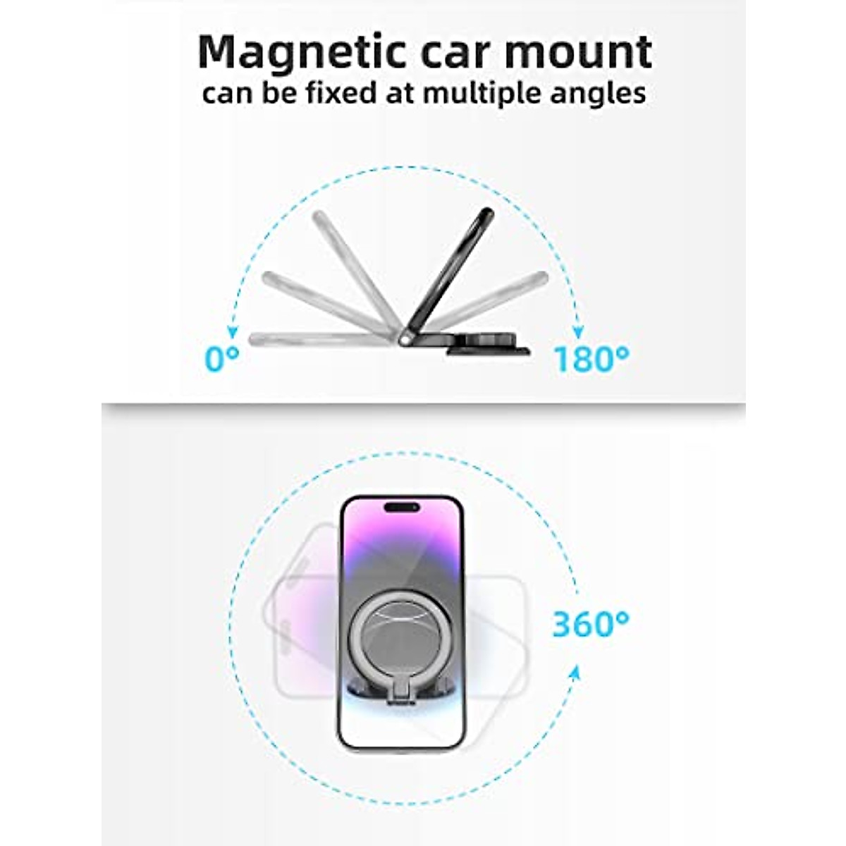 TOPGO Compatible for MagSafe Car Mount Magnetic Phone Mount for Car for Tesla Strong Magnet Hands Free Fit for iPhone 14 Samsung More Smart Phones