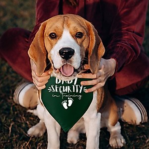 Baby Security in Training Green Dog Bandana Baby Announcement Dog Bandana Puppy Bandana Gender Reveal Photo Prop Accessories for Dog Lovers Owner Gift