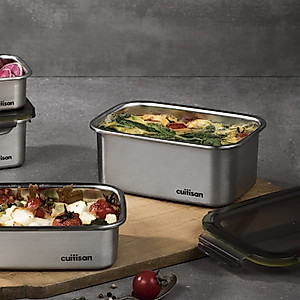 CUITISAN SIGNATURE RECTANGLE AIRTIGHT CONTAINER NO. 6 34.2oz, STAINLESS STEEL FOOD CONTAINER, WATERPROOF, MICROWAVE and DISHWASHER AVAILABLE
