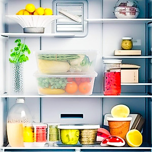 Rinboat 14 Quart Clear Plastic Storage Bins with Latches, Plastic Container Bin with Secure Lid, 4 Packs