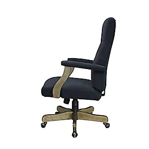 Boss Office Products Executive Black Fabric Chair with Driftwood Finish Frame (B905DW-BKW)