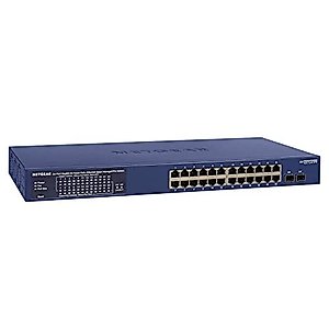 NETGEAR 26-Port Managed PoE Gigabit Switch (GS724TPP) - Ethernet Smart Switch, Optional Insight Cloud Management, 24 x PoE+ @ 380W, 2 x 1G SFP, Desktop or Rackmount, and Limited Lifetime Protection