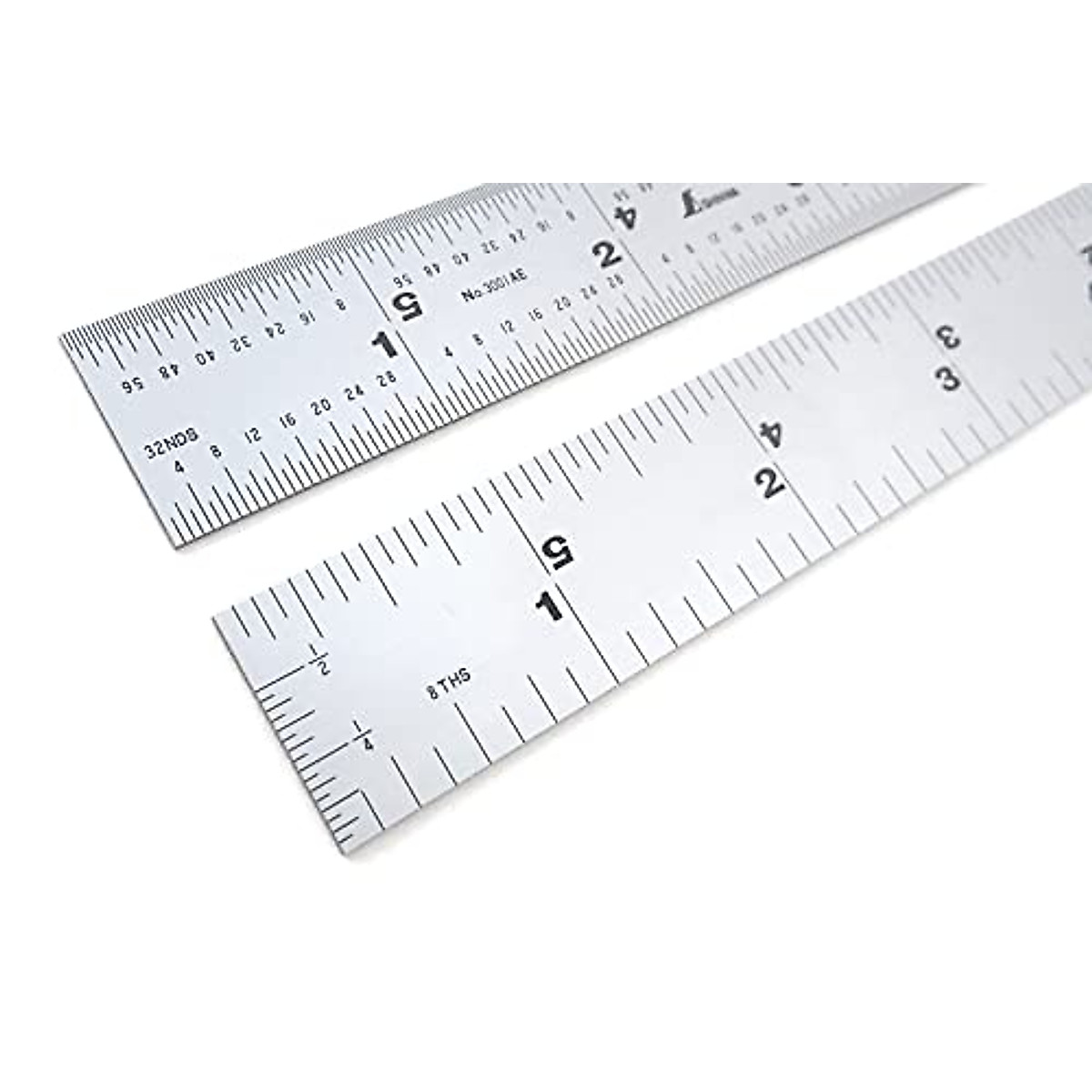 Shinwa H-3001AE 6 inch Rigid Machinist Ruler 4R Graduations (1/64, 1/32, 1/16, 1/8) with 1/32 End Grads