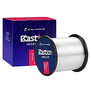 Calamus Bastion Monofilament Fishing Line - Strong Abrasion Resistant Mono Line, 30LB 185Yard 0.496mm- Clear
