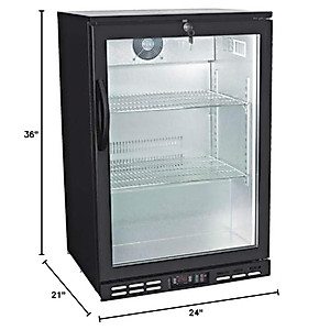Birsppy Procool Refrigeration Single Door Glass Front Back Bar Beverage Cooler; 24" Wide, Counter Height Refrigerator