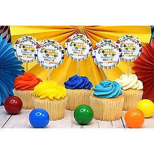 Wheels On The Bus Thank You Sticker Labels, 40 2" Party Circle Stickers by AmandaCreation, Great for Party Favors, Envelope Seals & Goodie Bags