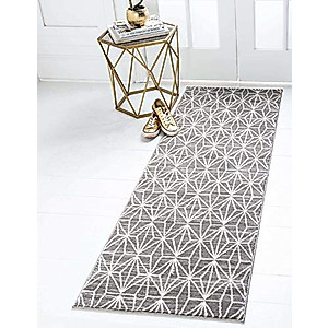 Jill Zarin Uptown Collection Area Rug - Fifth Avenue (2' 2" x 6' 1" Runner, Gray/ Ivory)