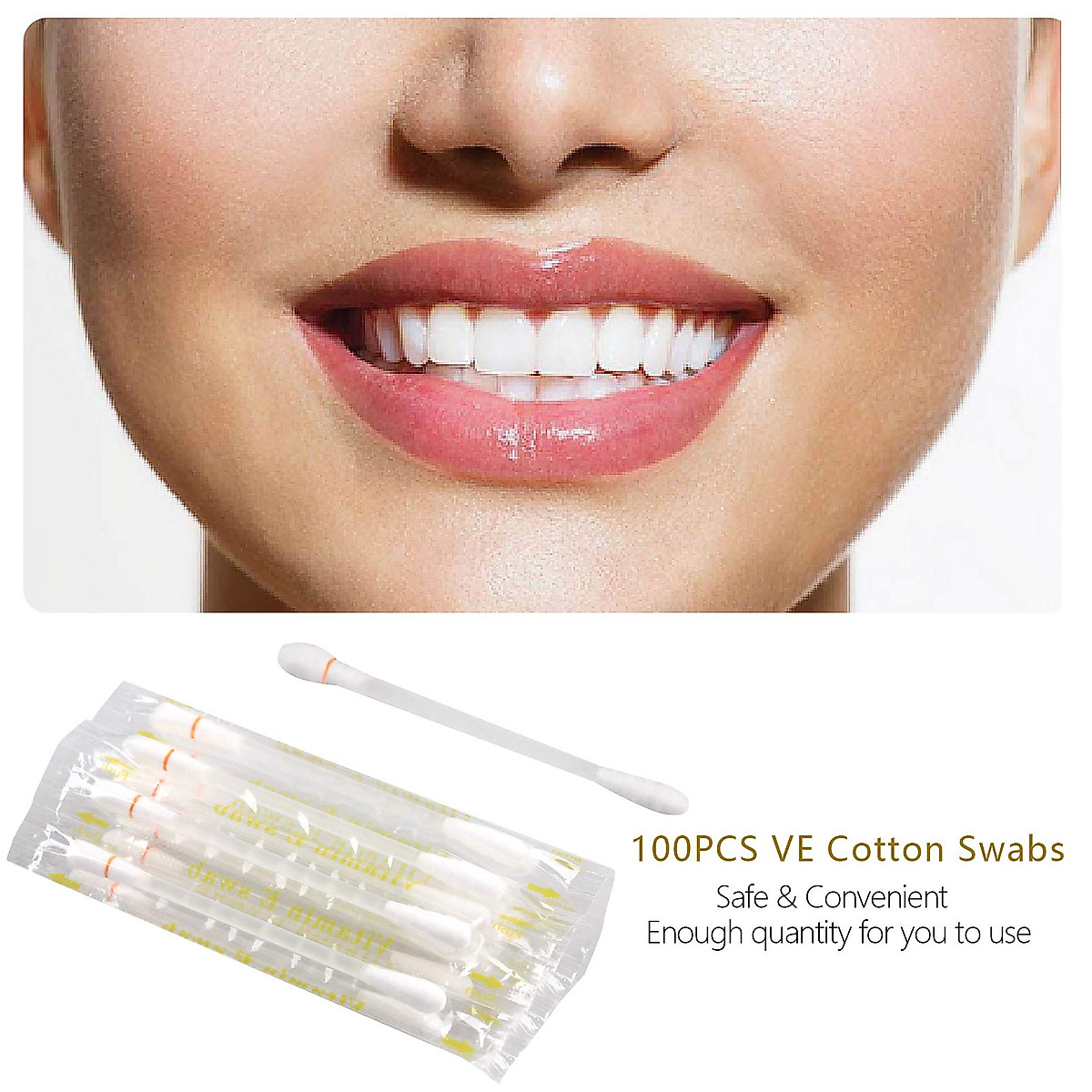 100Pcs Lips Oil Cotton Swabs Disposable Oil Q-tip Applicators for Protect Lip Gum Anti-Dry Moisture Use Before Teeth Whitening