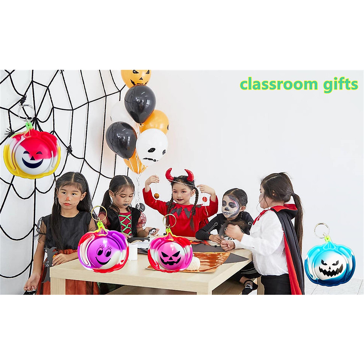 Roaqua Bulk Pumpkin Fidget Bubble Mini Pop，Small Birthday Halloween Party Favors Supplies and Student Prizes（30 Packs）