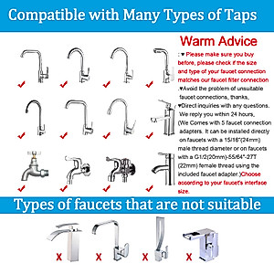 Sink Filter Water Faucet, Faucet Filter, 360° Rotating Bathroom Sink Filter, Faucet Water Filter Removes Chlorine, Lead, Sediments, Bad Taste and More, Easy to Install