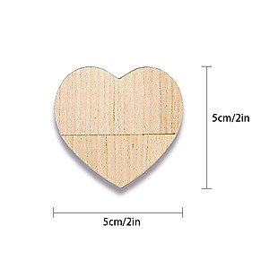 YOOGO Wooden Heart Shape USB Flash Drive USB Memory Stick Thumb Drivers 32GB 2.0 High Speed with Matching Box for Novelty Wedding Gift (32GB, Walnut)