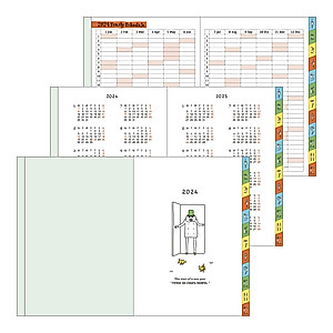 Midori Pocket Diary 22251006 Weekly Planner, 2024, A6, Clover Pattern, Starts January 2024 (Uncle Pattern (Monthly))