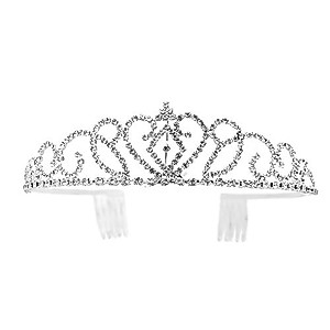 Bseash Silver Crystal Tiara Crown Headband Princess Elegant Crown with combs for Women Girls Bridal Wedding Prom Birthday Party