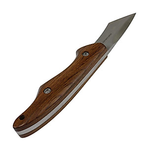 HUNT-DOWN 9.5" Full Tang Hunting Knife Fixed Blade Wood Handle Stainless Steel
