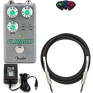 Fender Hammertone Flanger Bundle with Power Supply, Instrument Cable, and Picks