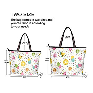 Sletend Tote Bag Fruit Ice Cream Handbags for Women Fashion Shoulder Bag for School Travel Work Shopping