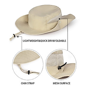 Zylioo 2XL Oversized Summer Boonie Hats,Adjustable Fishing Sun Hat for Big Heads,Large Lightweight Cooling Hat Khaki