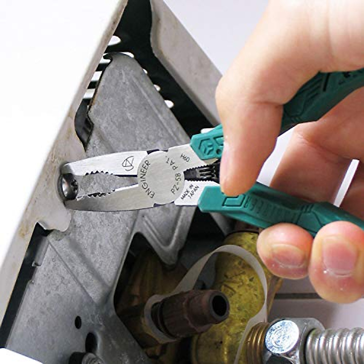 ENGINEER PZ-58 Screw Removal Pliers Extractor Pliers (Combination Pliers), with unique non-slip jaws for quickly removal of damaged or rusted fasteners